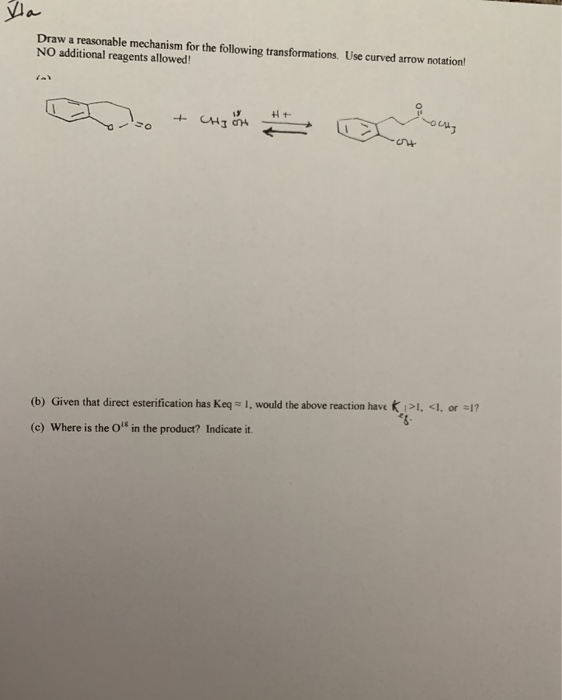 Solved Draw a reasonable mechanism for the following | Chegg.com