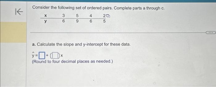 Solved K Consider the following set of ordered pairs. | Chegg.com