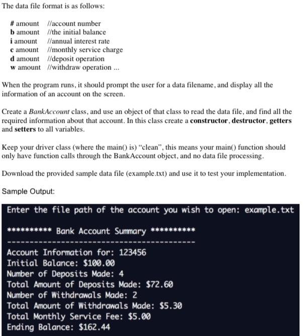 Solved Design and implement a BankAccount program, to find | Chegg.com