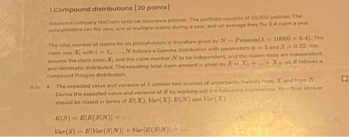 A problem on actuarial science.Please try as hard as | Chegg.com