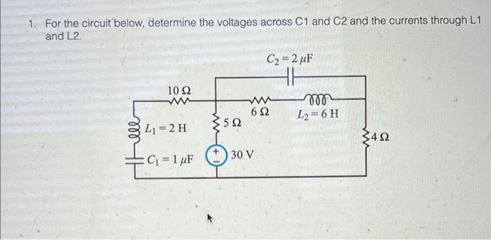 1. For the circuit below, determine the voltages | Chegg.com