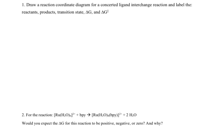 Solved 1. Draw a reaction coordinate diagram for a concerted | Chegg.com