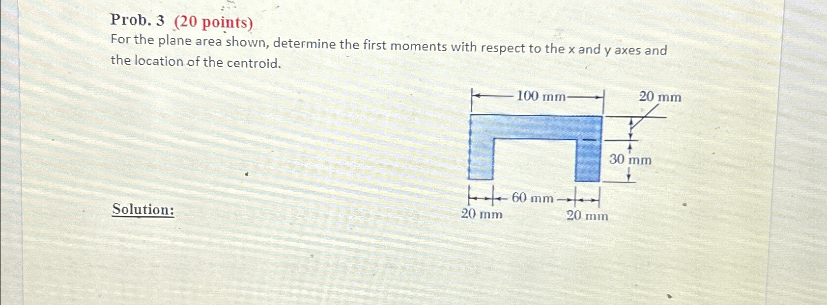 Solved Prob. 3 (20 ﻿points)For the plane area shown, | Chegg.com