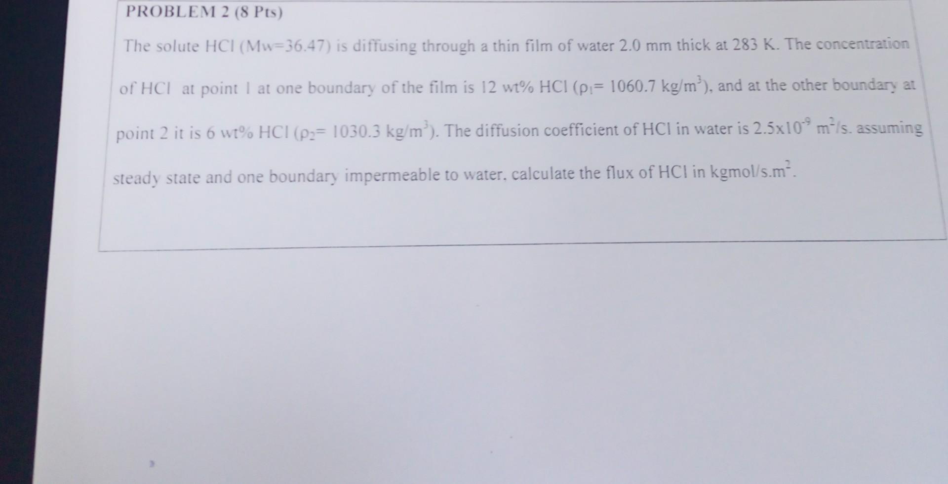 Solved PROBLEM 2 (8 Pts) The solute \\( | Chegg.com