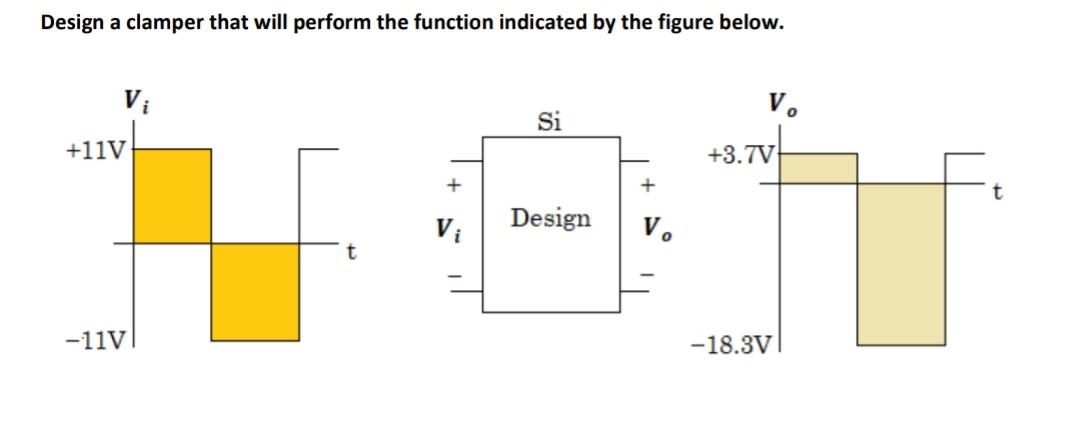 Solved Design a clamper that will perform the function | Chegg.com