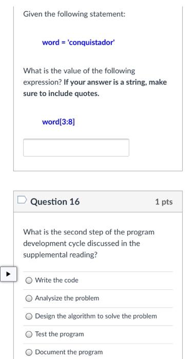 Solved D Question 5 1 Pts Given The Python Statement Price 