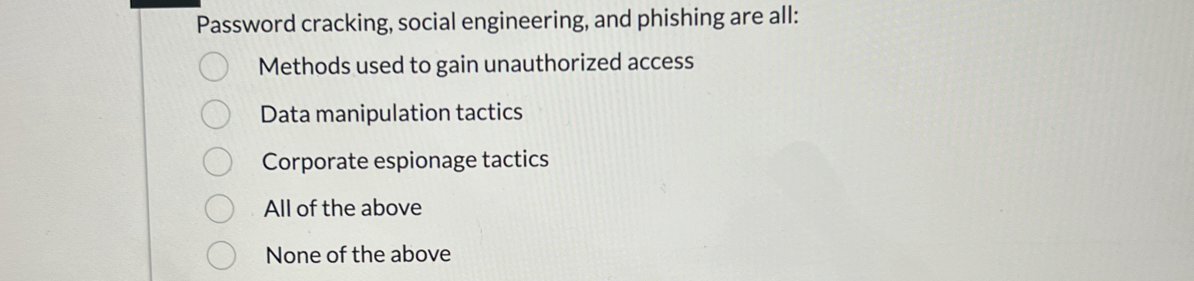Solved Password cracking, social engineering, and phishing | Chegg.com