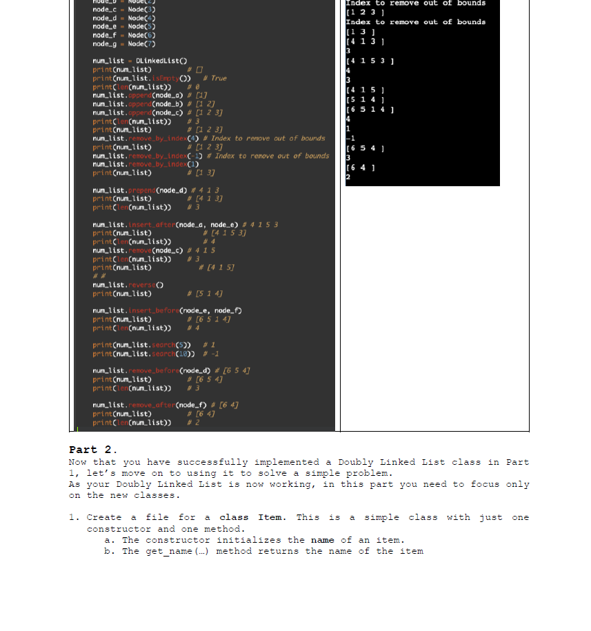 Solved This is part 2 ﻿of my doubly linked list assignment. | Chegg.com