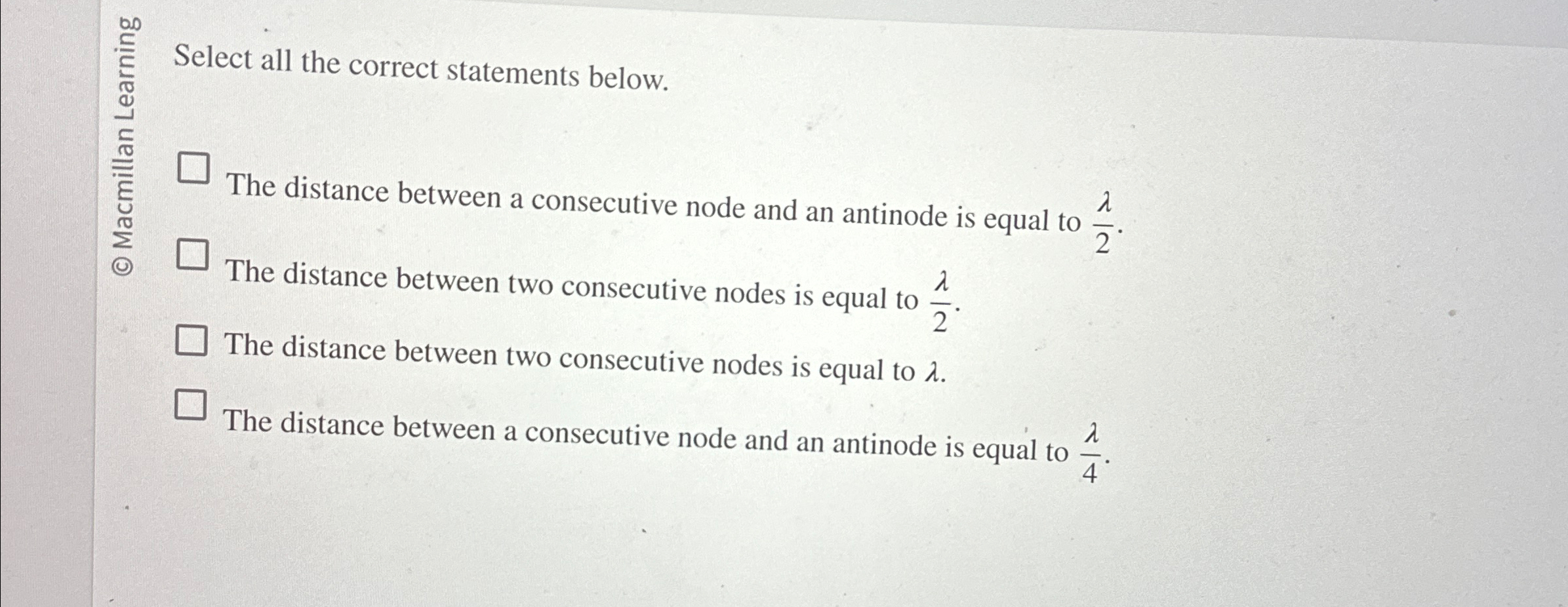 Solved Select all the correct statements below.The distance | Chegg.com