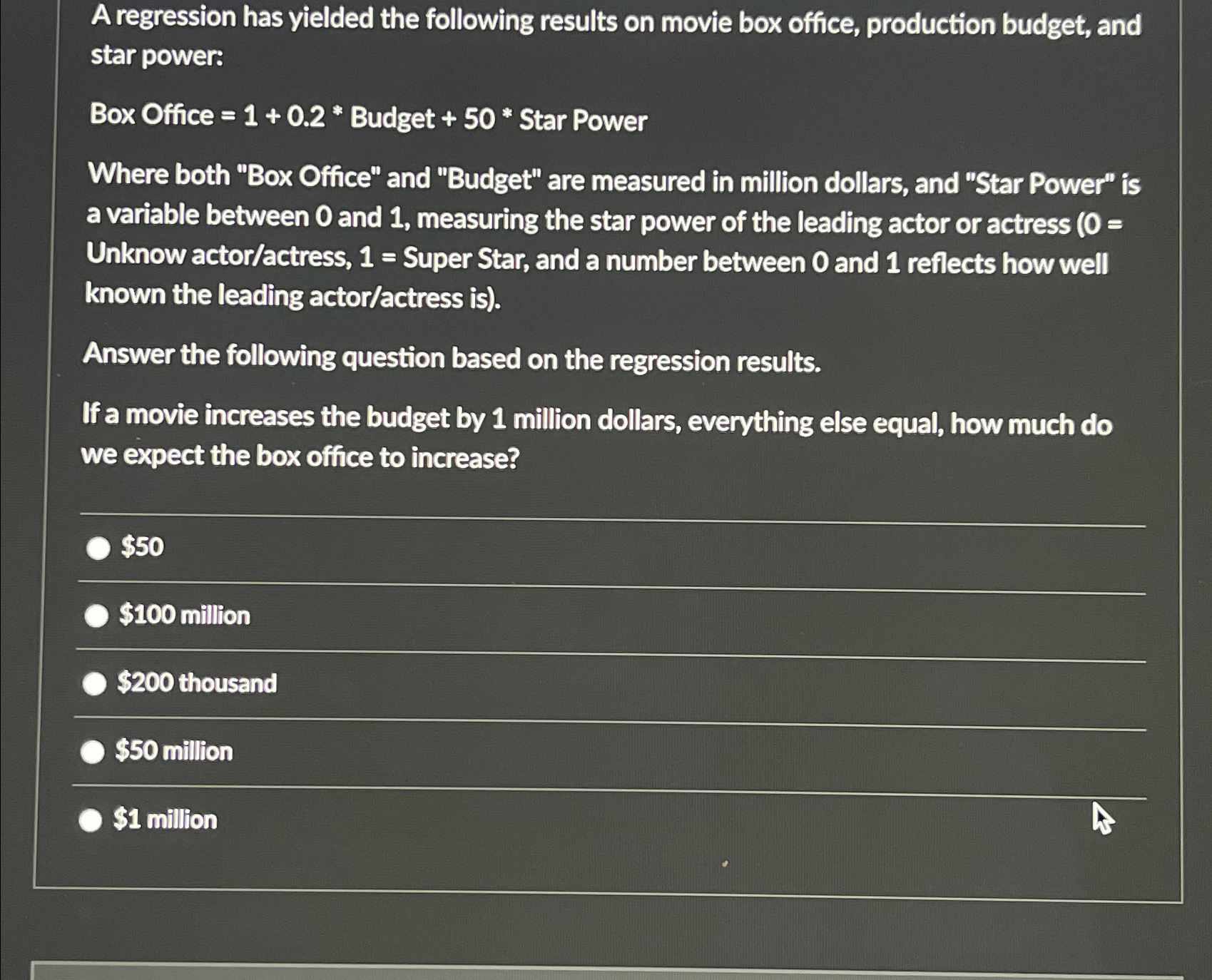 Solved A regression has yielded the following results on | Chegg.com