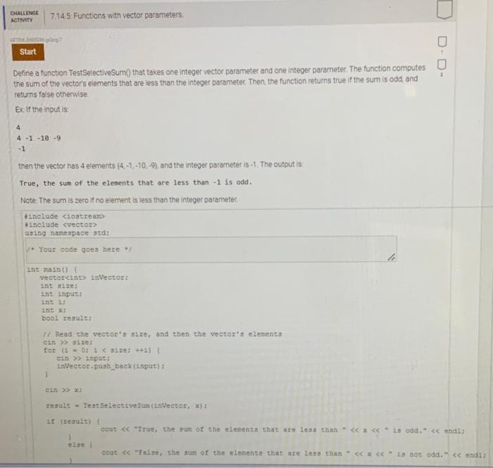 Solved Define a function TestSelectiveSump that takes one | Chegg.com