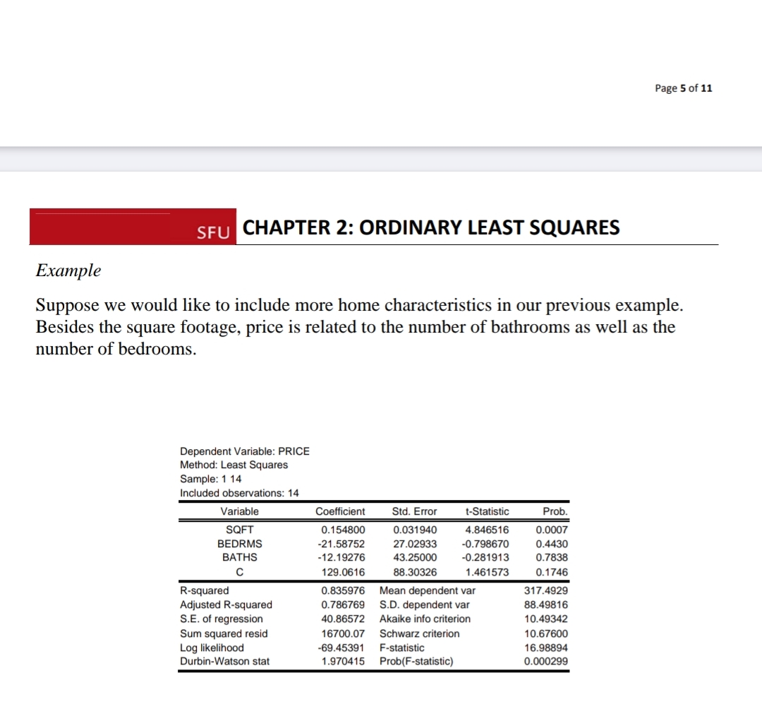Solved solve this numerical using ORDINARY LEAST SQUARE | Chegg.com
