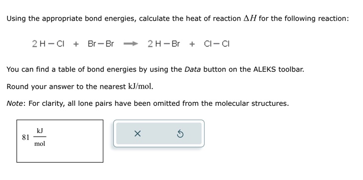 Solved Using the appropriate bond energies, calculate the | Chegg.com