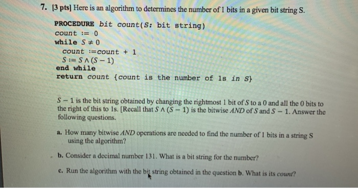 Solved 7 3 Pts Here Is An Algorithm To Determines The 6171