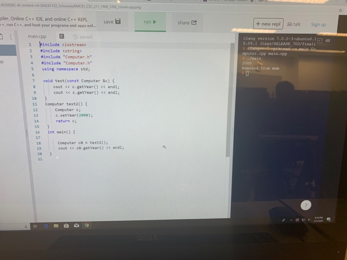 Solved: implement the Computer class as shown in class and