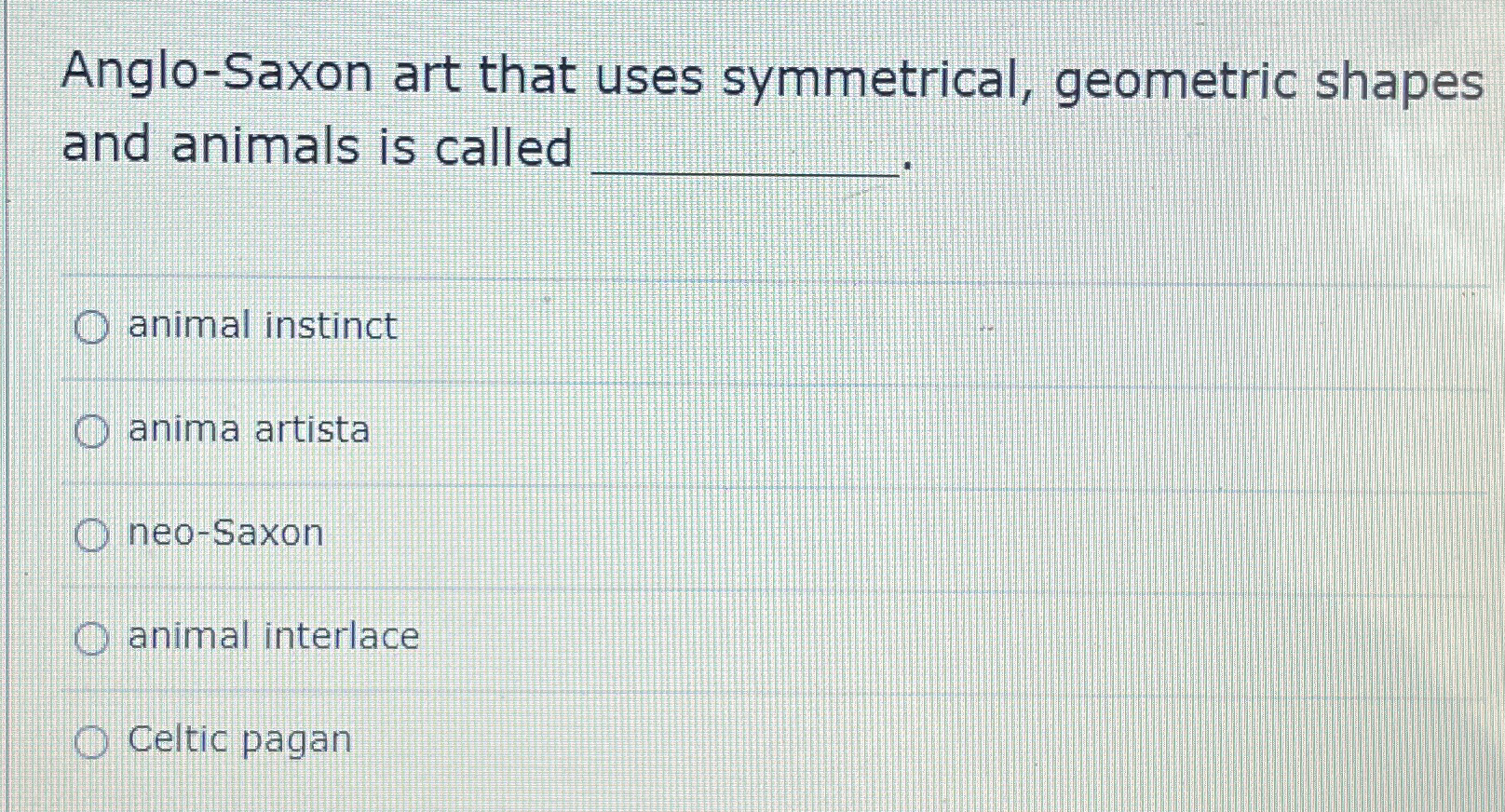 Solved Anglo-Saxon art that uses symmetrical, geometric | Chegg.com