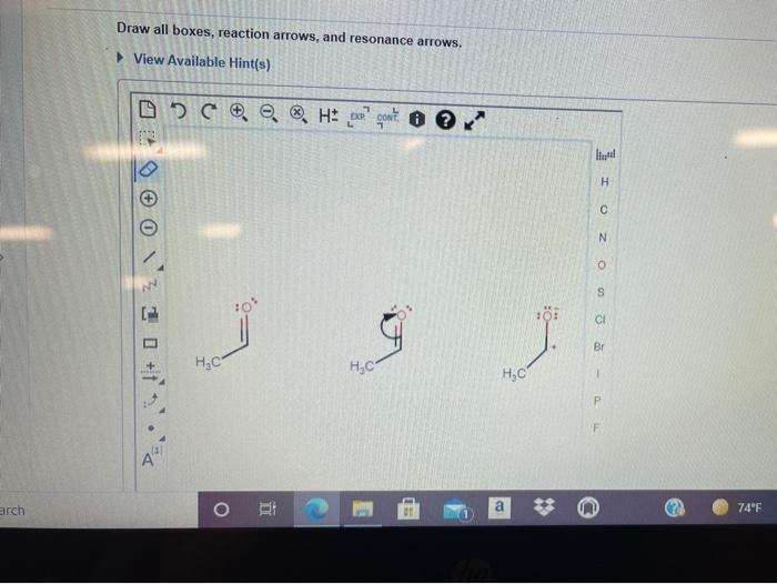 Solved Draw all boxes, reaction arrows, and resonance | Chegg.com