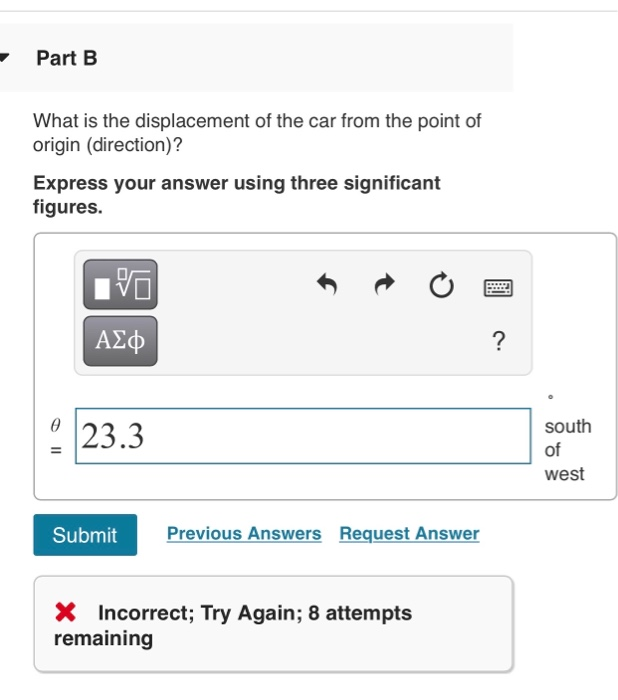 Solved A car is driven 230 km west and then 98 km southwest | Chegg.com