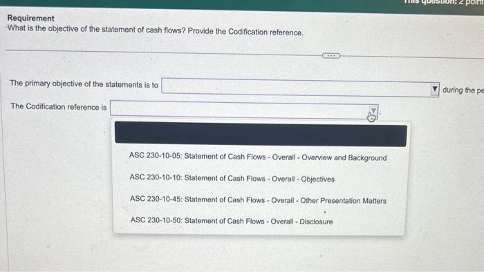 Solved Requirement What is the objective of the statement of | Chegg.com