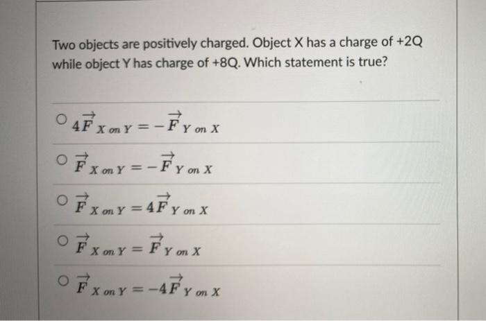 Solved Two objects are positively charged. Object X has a | Chegg.com