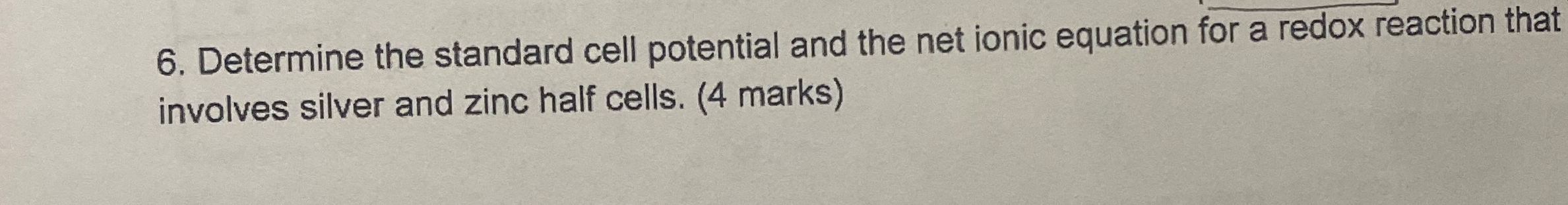 Solved Determine the standard cell potential and the net | Chegg.com