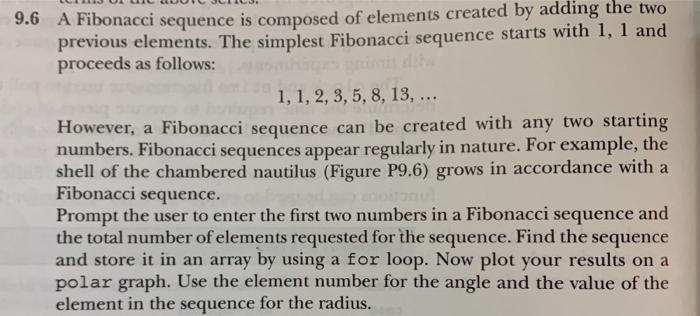 Solved .6 A Fibonacci sequence is composed of elements | Chegg.com
