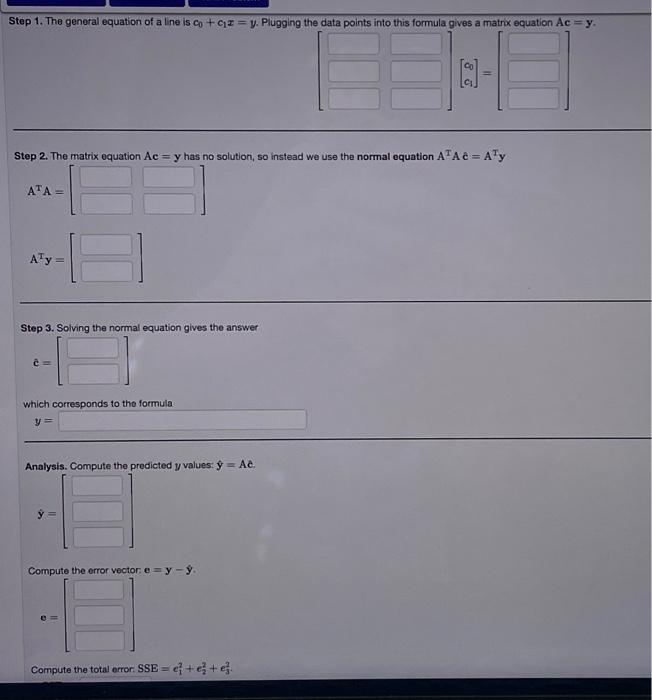 Solved Linear Algebra Least Squares By Using The Method Of