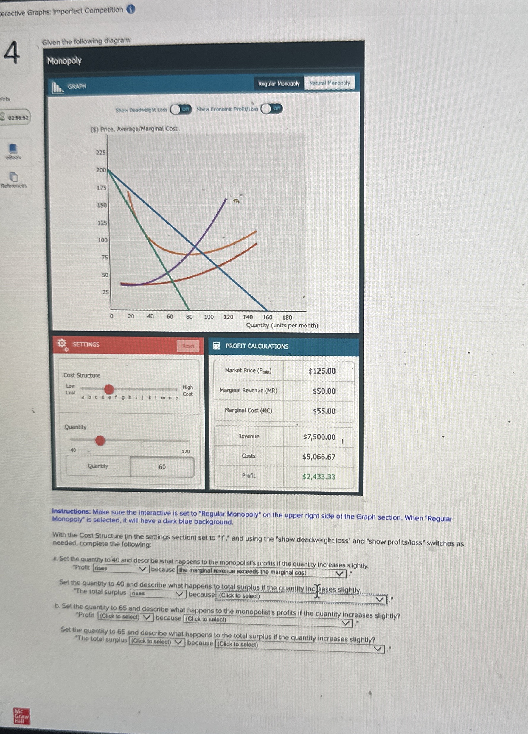 Solved eractive Graphs: Imperfect Competition4Given the | Chegg.com