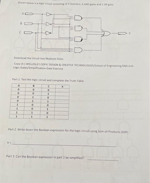 Solved Part 4 Write down the simplified Boolean expression | Chegg.com