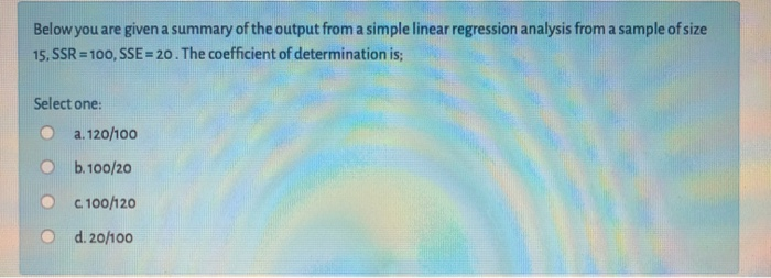 Solved Below You Are Given A Summary Of The Output From A