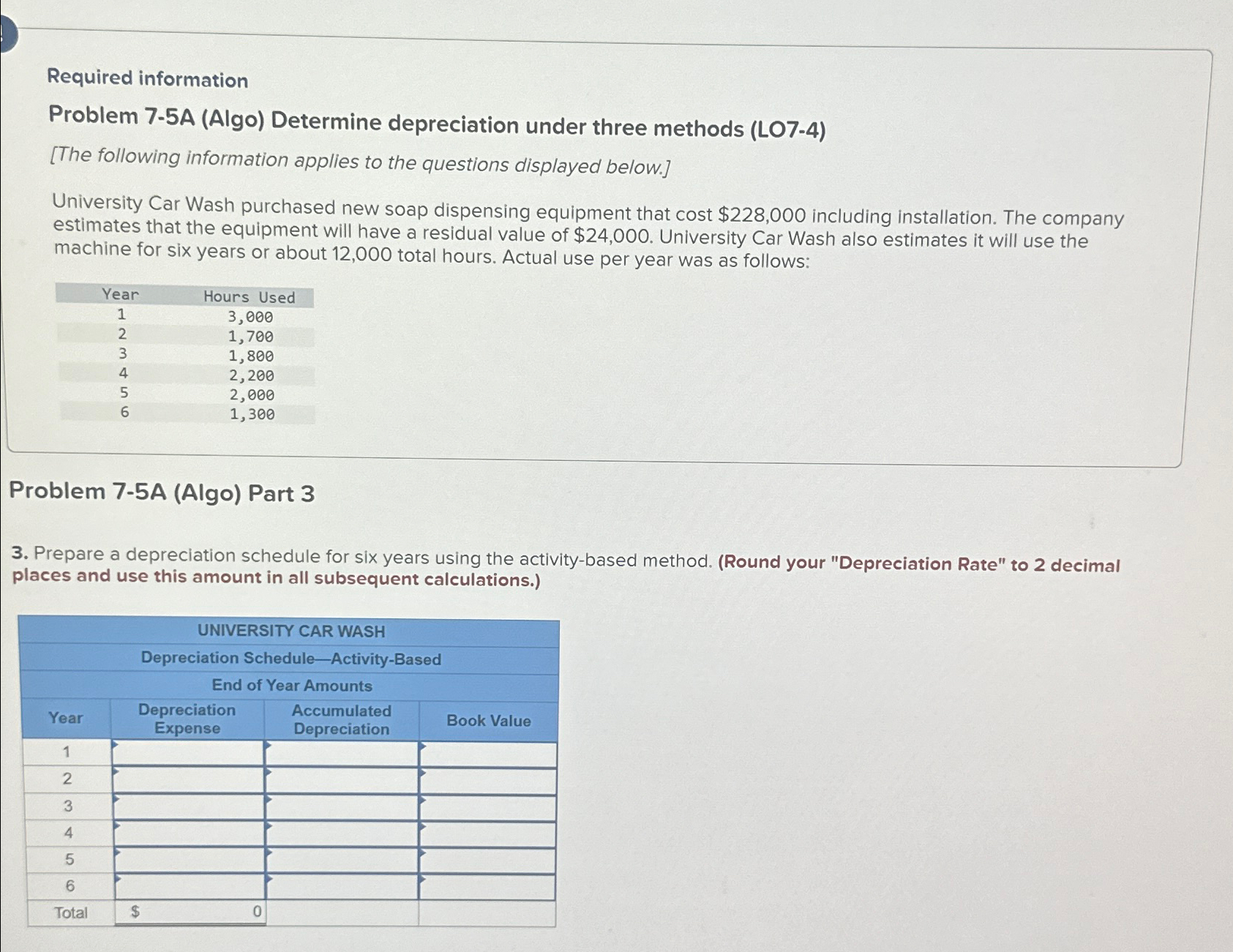 Solved Required informationProblem 7-5A (Algo) ﻿Determine | Chegg.com