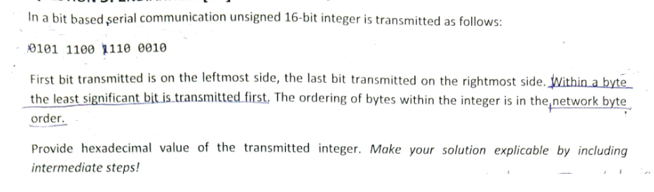 Solved In A Bit Bas Ed Serial Communication Unsigned 16 Bit 