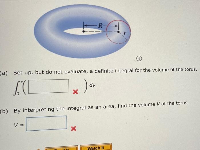 Solved -R i (a) Set up, but do not evaluate, a definite | Chegg.com