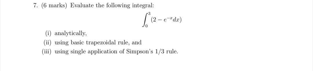 Solved (6 ﻿marks) ﻿Evaluate the following | Chegg.com