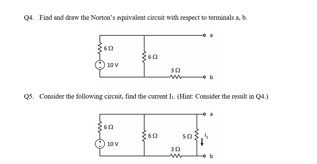 Solved Q4. ﻿Find and draw the Norton's equivalent circuit | Chegg.com