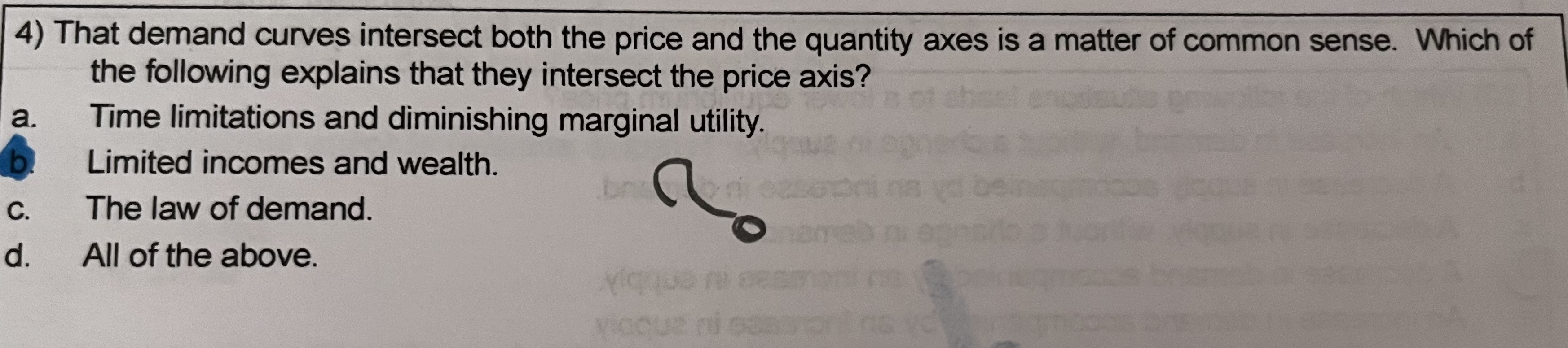 Solved That demand curves intersect both the price and the | Chegg.com