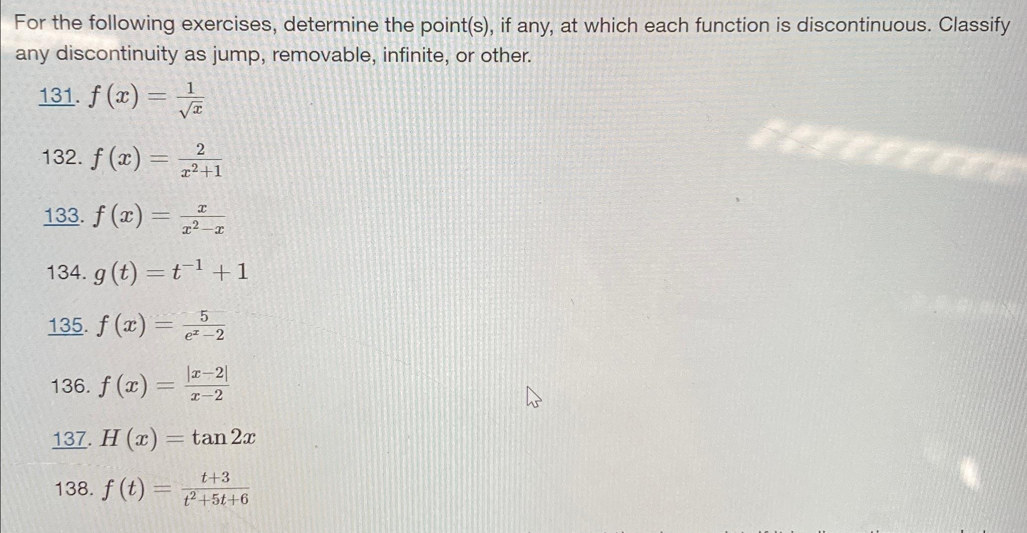Solved For the following exercises, determine the point(s), | Chegg.com
