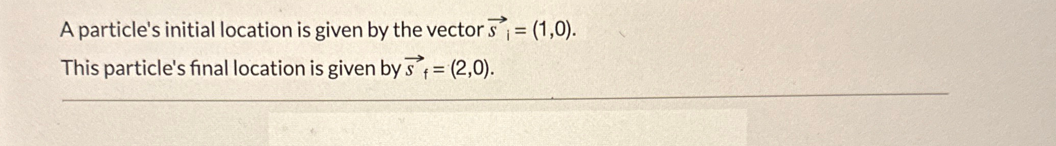 Solved A particle's initial location is given by the vector | Chegg.com