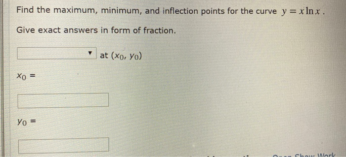 Solved Find the maximum, minimum, and inflection points for | Chegg.com