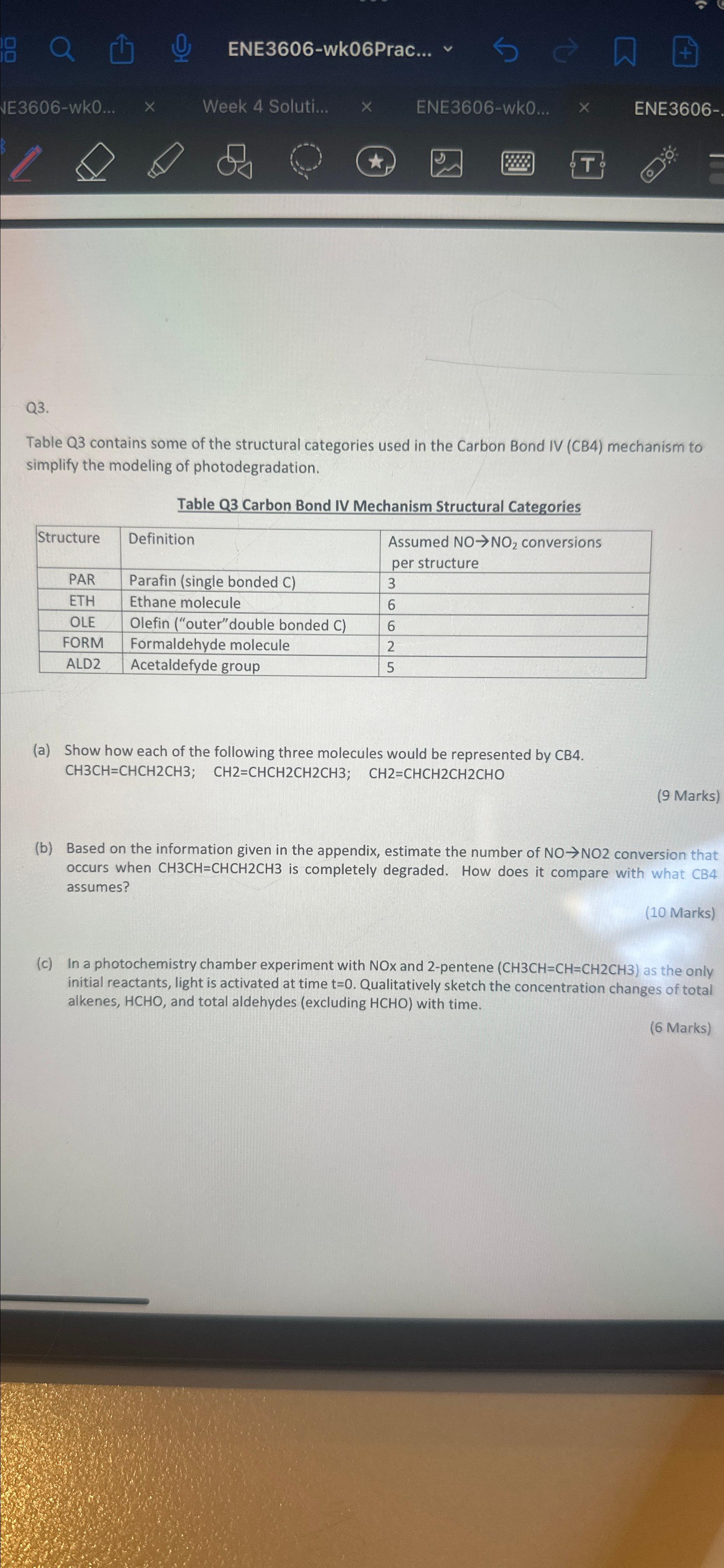 Solved Q3.Table Q3 ﻿contains some of the structural | Chegg.com