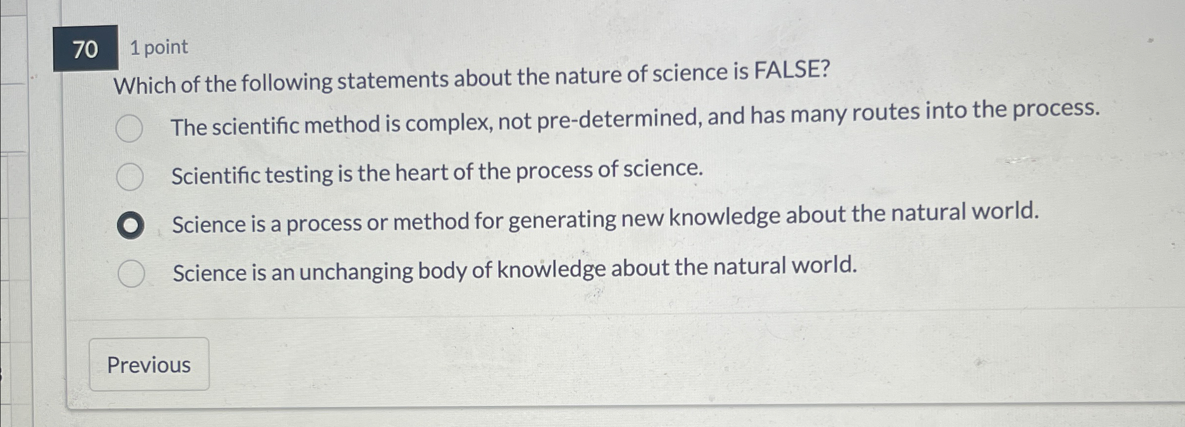 Solved 701 ﻿pointWhich of the following statements about the | Chegg.com
