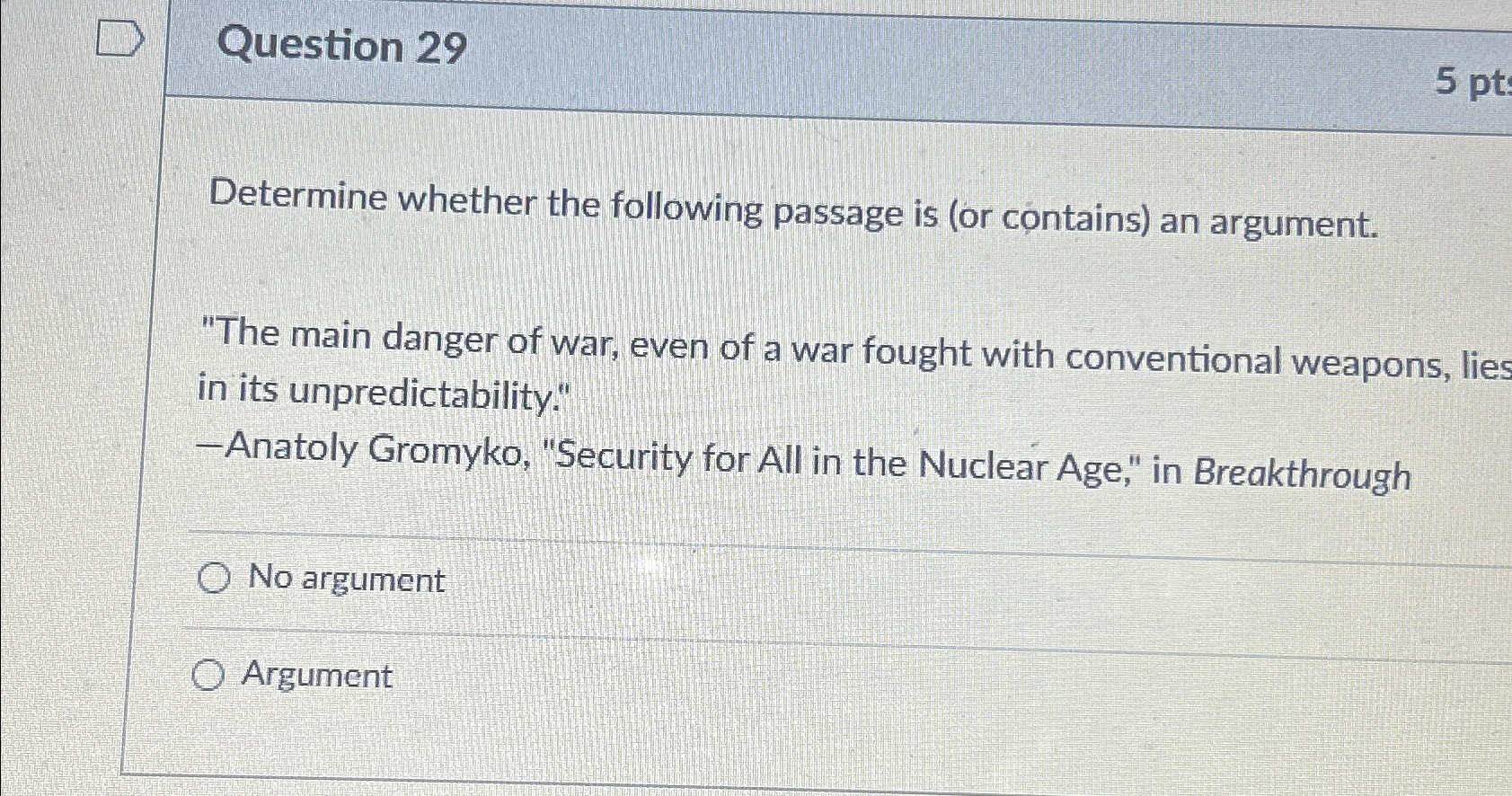 Solved Question 29Determine whether the following passage is | Chegg.com