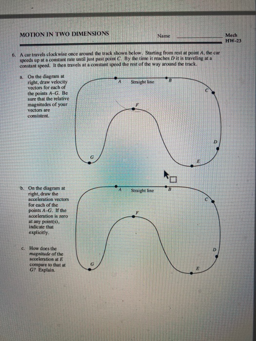 Solved: MOTION IN TWO DIMENSIONS Mech HW-23 6. Acar Travel... | Chegg.com