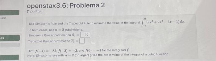 Solved Use Simpson's Rule and the Trapezoid Rule to estimate | Chegg.com