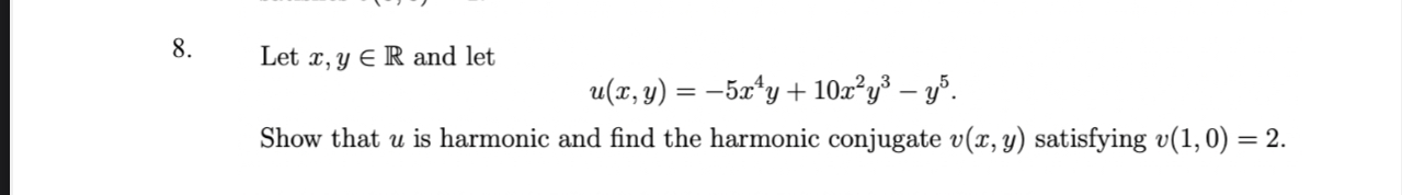 Solved Let x,yinR and letu(x,y)=-5x4y+10x2y3-y5Show that u | Chegg.com