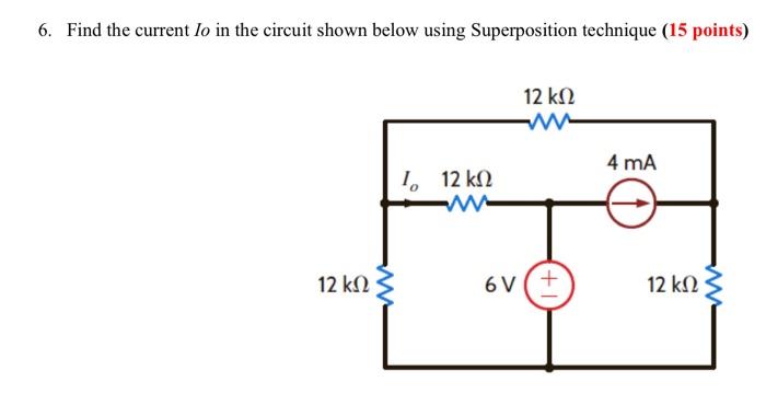 Solved 6. Find the current Io in the circuit shown below | Chegg.com