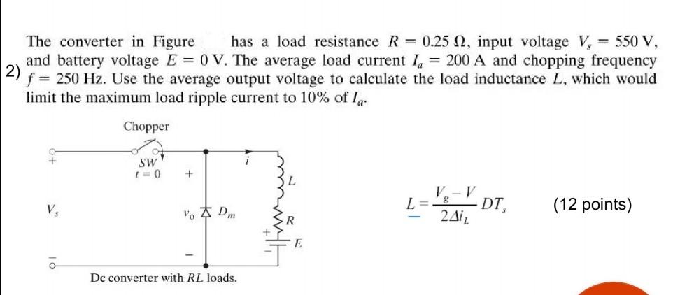 Solved The converter in Figure has a load resistance | Chegg.com