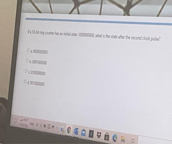 Solved If a 10-bit ring counter has an initial state | Chegg.com
