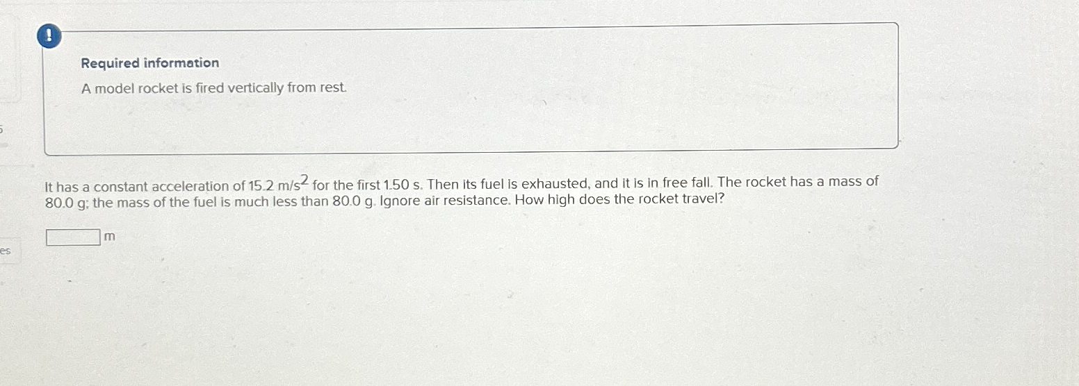 Solved (3.Required informationA model rocket is fired | Chegg.com