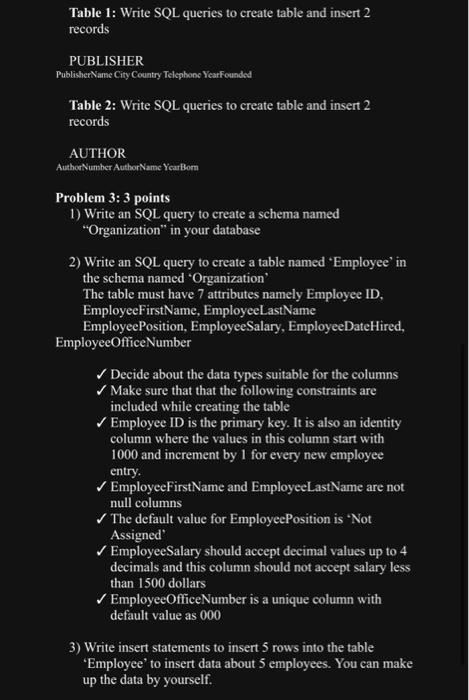 Solved /∗ Problem 1 : Provide SQL queries for the following | Chegg.com